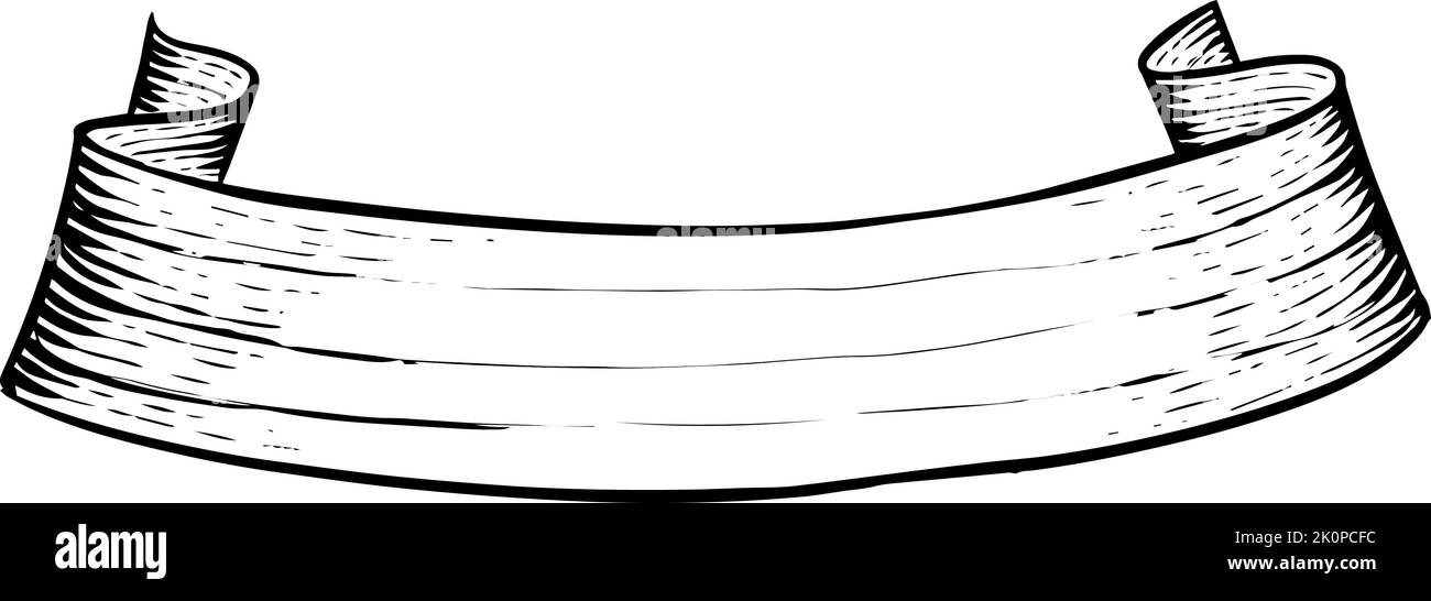 Hand drawn ribbon banners. Vintage elements vector illustration Stock Vector Image & Art - Alamy