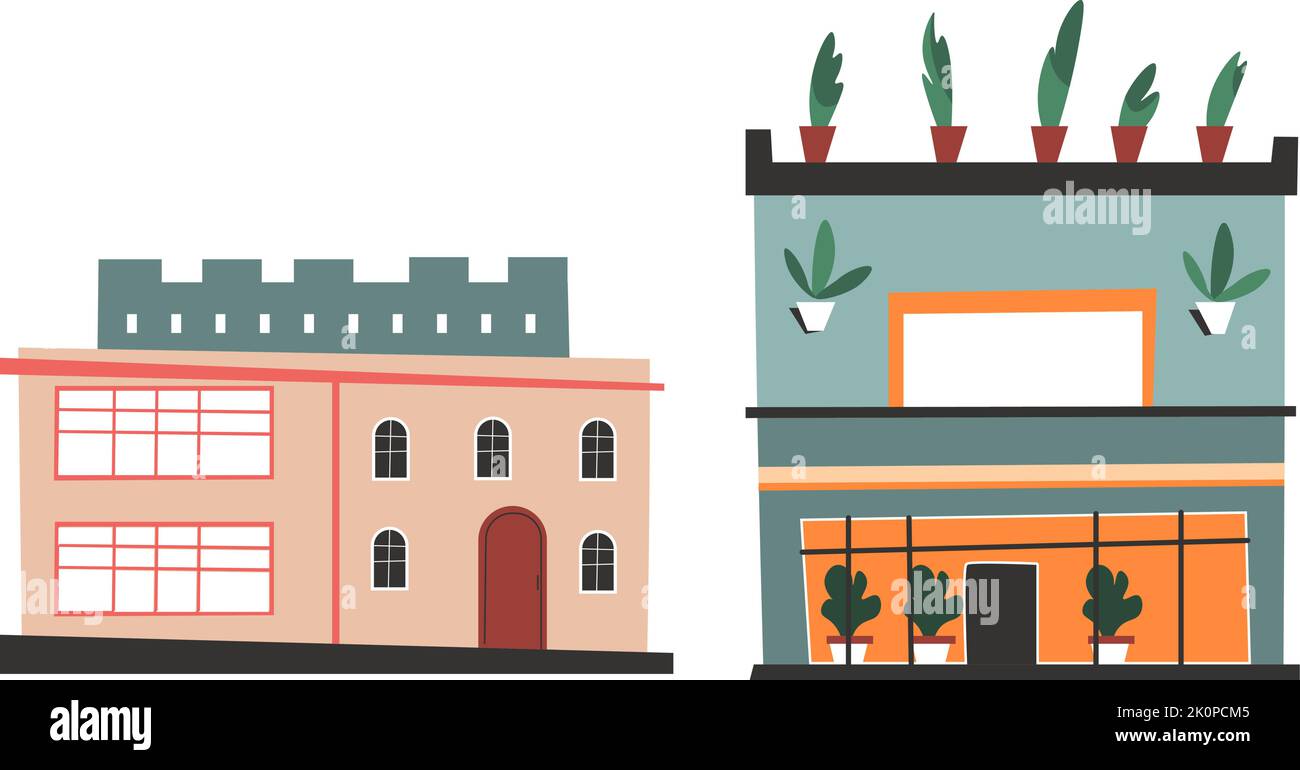 Commercial building complex Stock Vector Images - Alamy