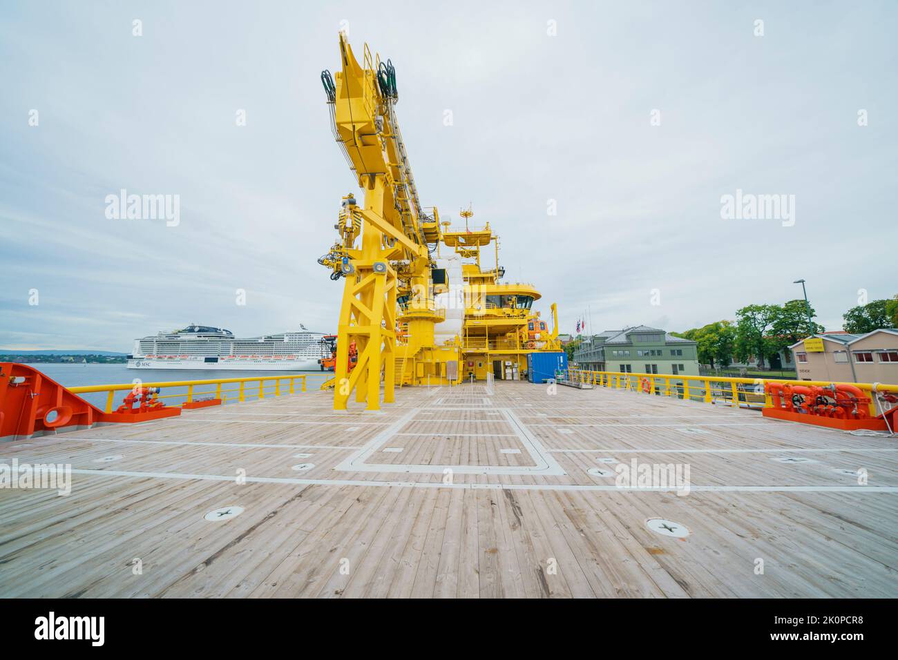 Oslo 20220912.The Norwegian offshore wind ship "Edda Breeze" is moored ...