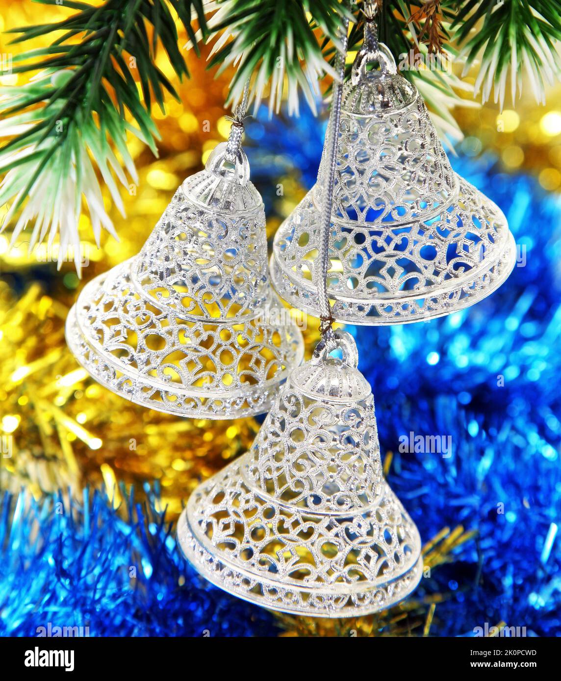 Silver christmas bell design holly hi-res stock photography and images ...