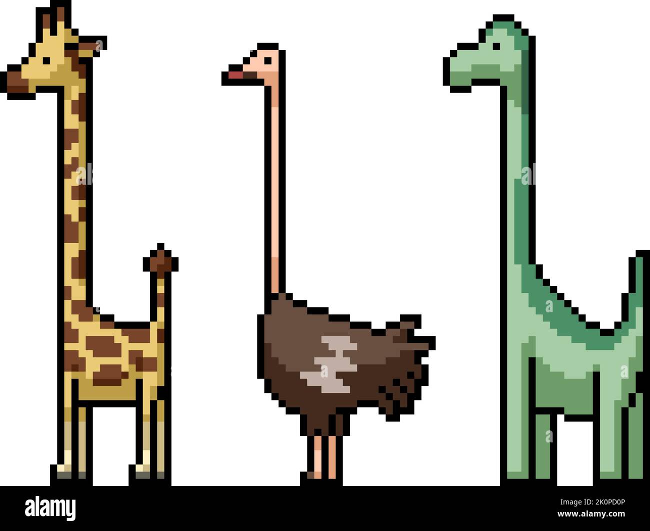pixel art of animal long neck Stock Vector Image & Art - Alamy