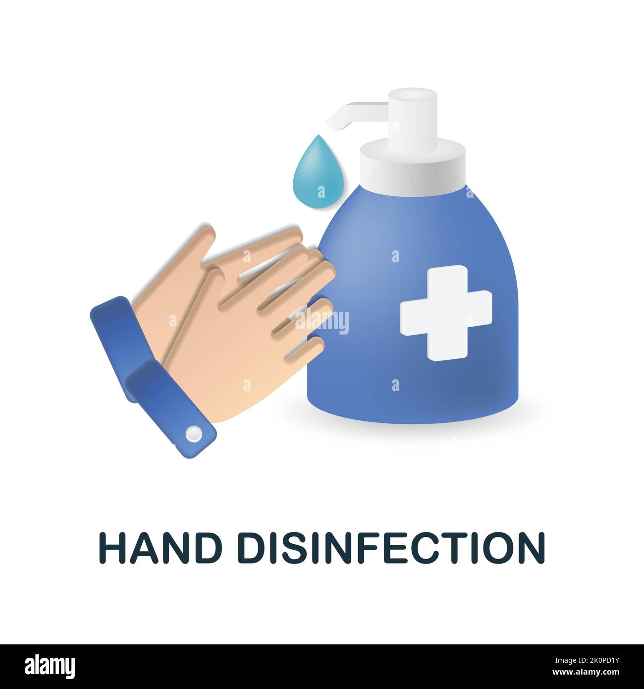 Hand Disinfection icon. 3d illustration from cleaning collection ...