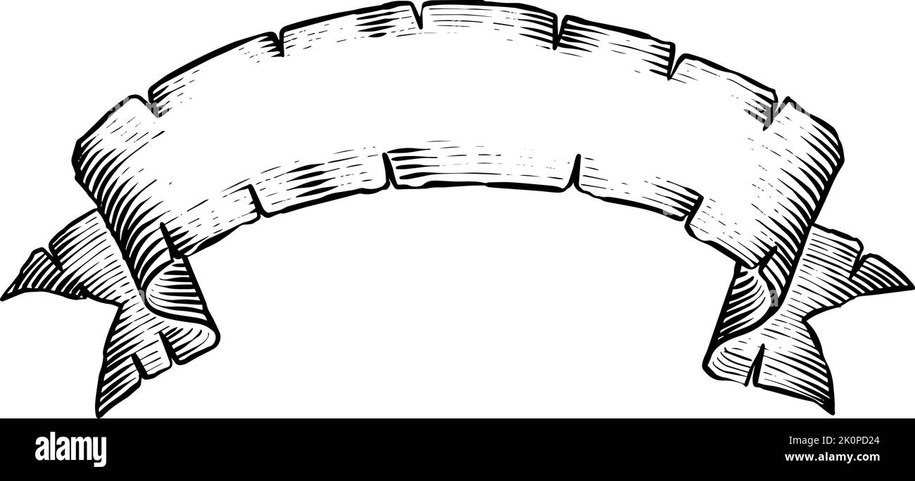 Hand drawn ribbon banners. Vintage elements vector illustration Stock Vector Image & Art - Alamy