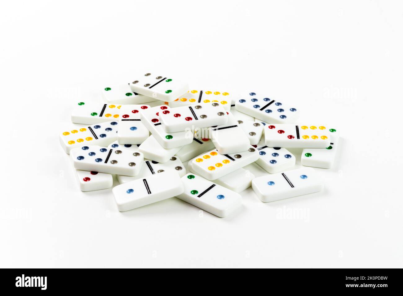Dominoes. Dominos pieces with colorful dots on white background Stock ...
