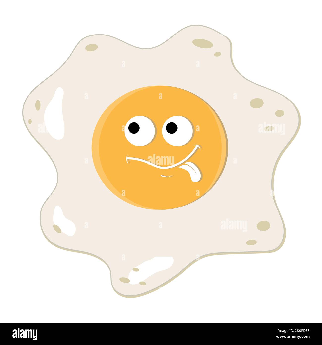 Cute character fried eggs. Color isolated Vector illustration of kawaii cartoon Stock Vector ...