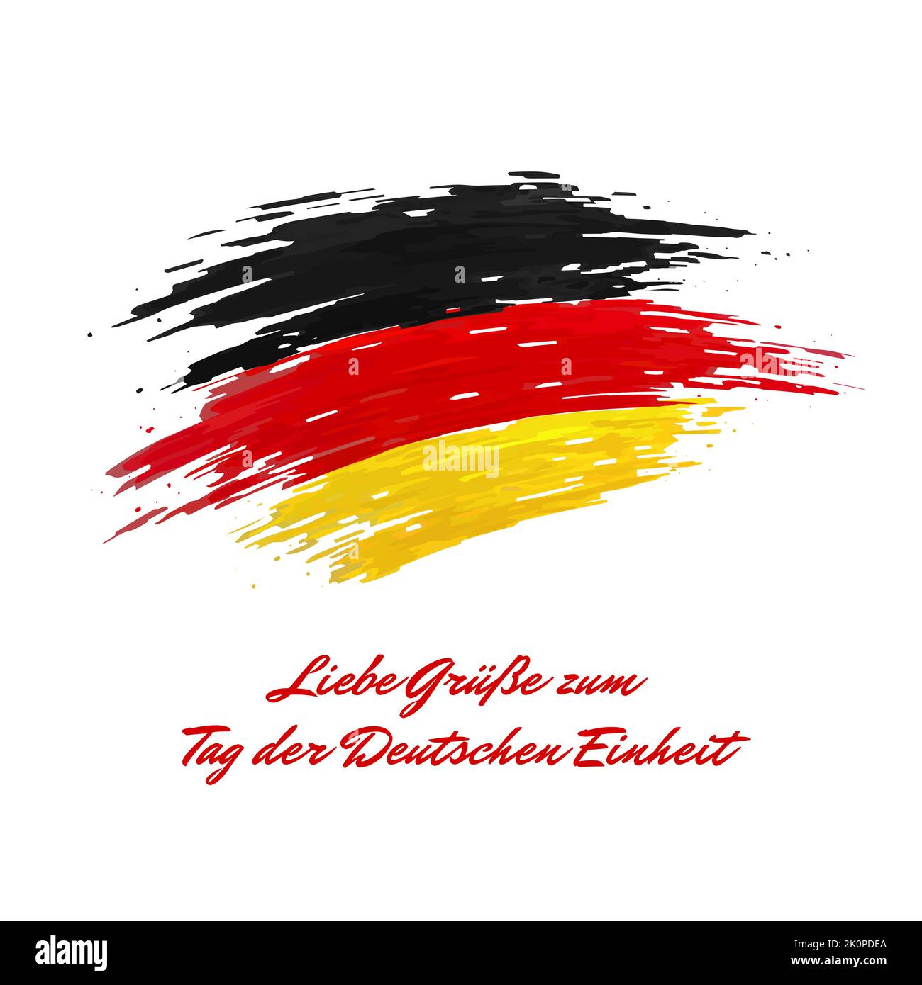 October 3, unity day germany, vector template, greeting card. Flag ...