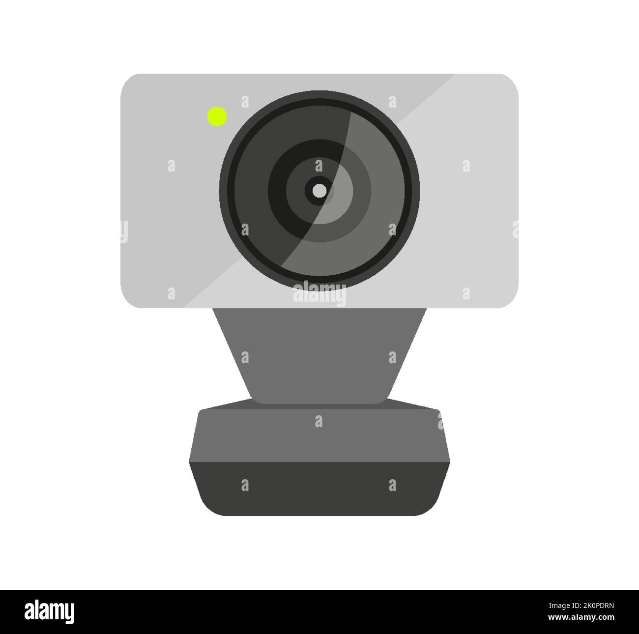 Webcam digital computer portable silver black flat. Video calling ...