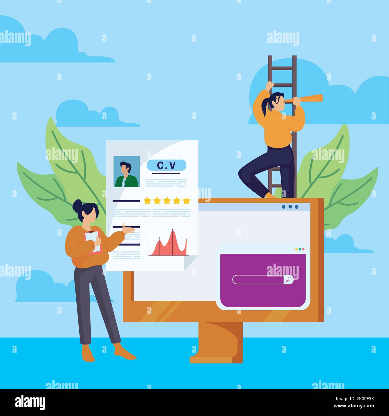 job search illustration Stock Vector Image & Art - Alamy