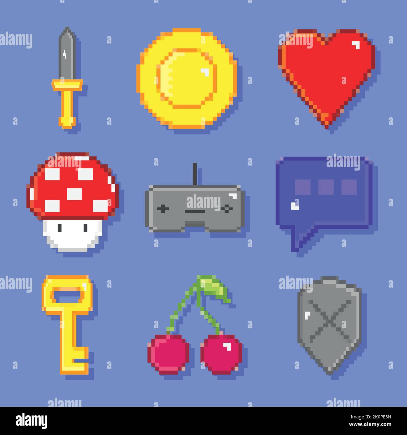 pixel videogame icon set Stock Vector Image & Art - Alamy