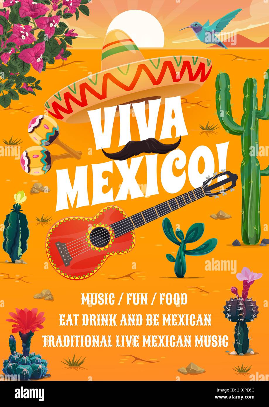 Mexican party flyer or fiesta and Mexico holiday poster, vector ...