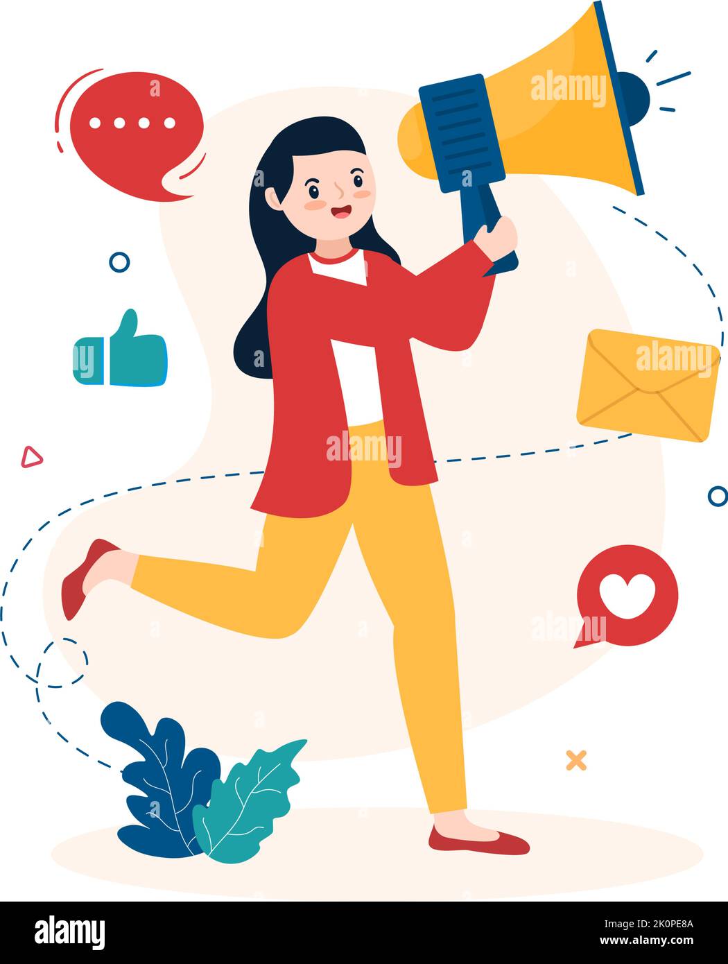 Public Relations Template Hand Drawn Cartoon Flat Illustration with ...
