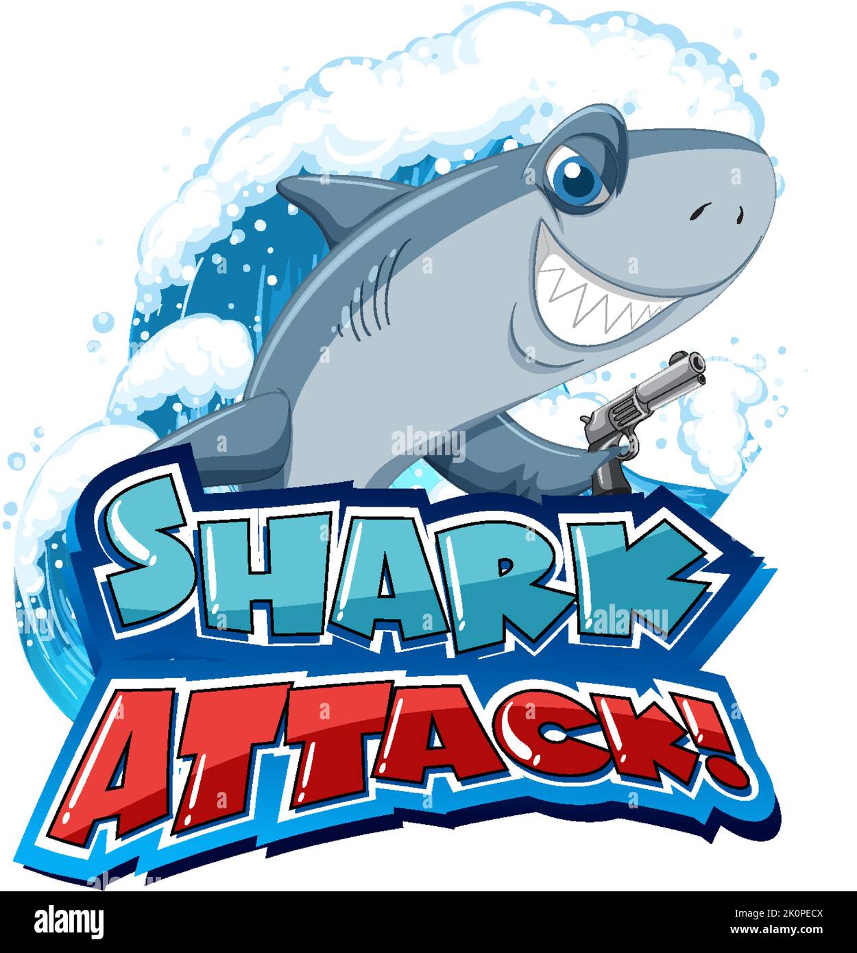 Font design for words shark attack illustration Stock Vector Image ...