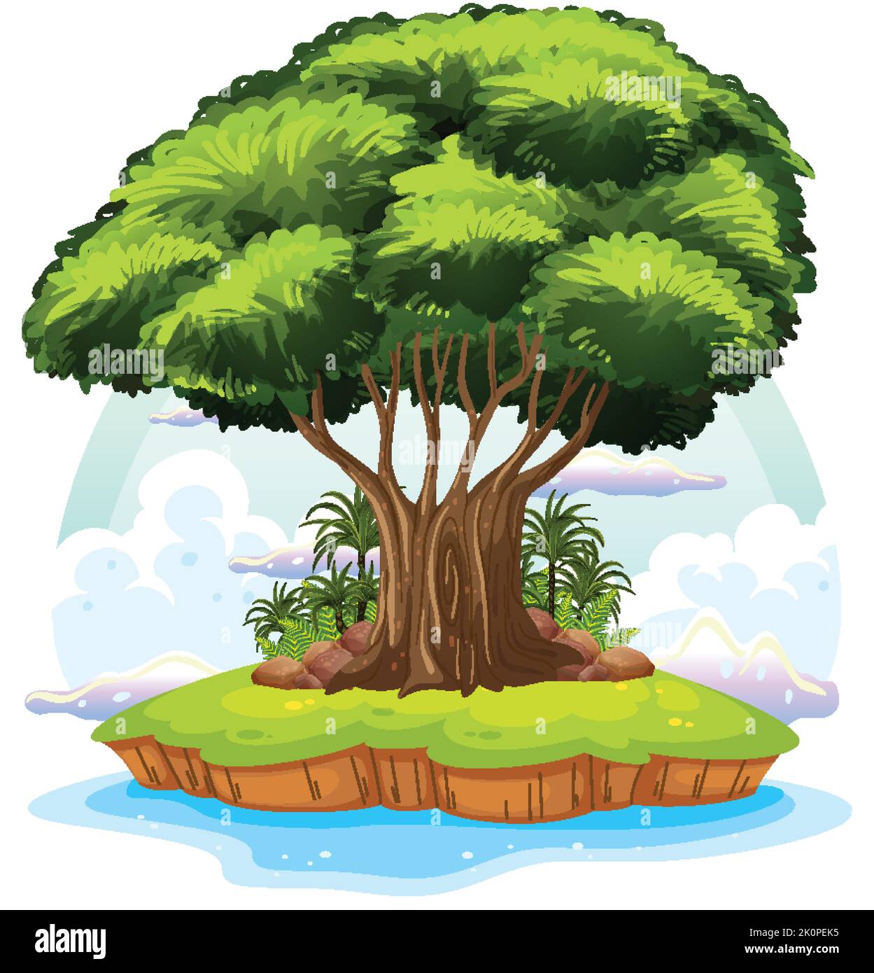 Big tree isolated cartoon illustration Stock Vector Image & Art - Alamy