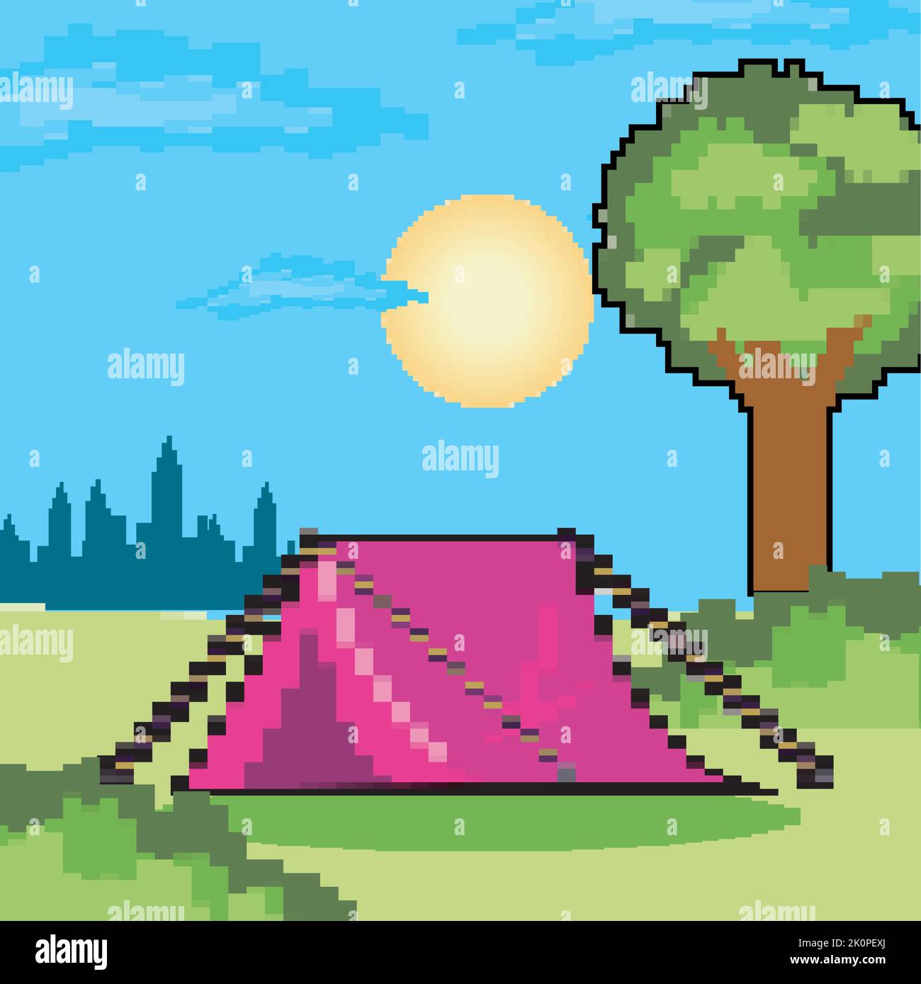 8-bit camp poster Stock Vector Image & Art - Alamy