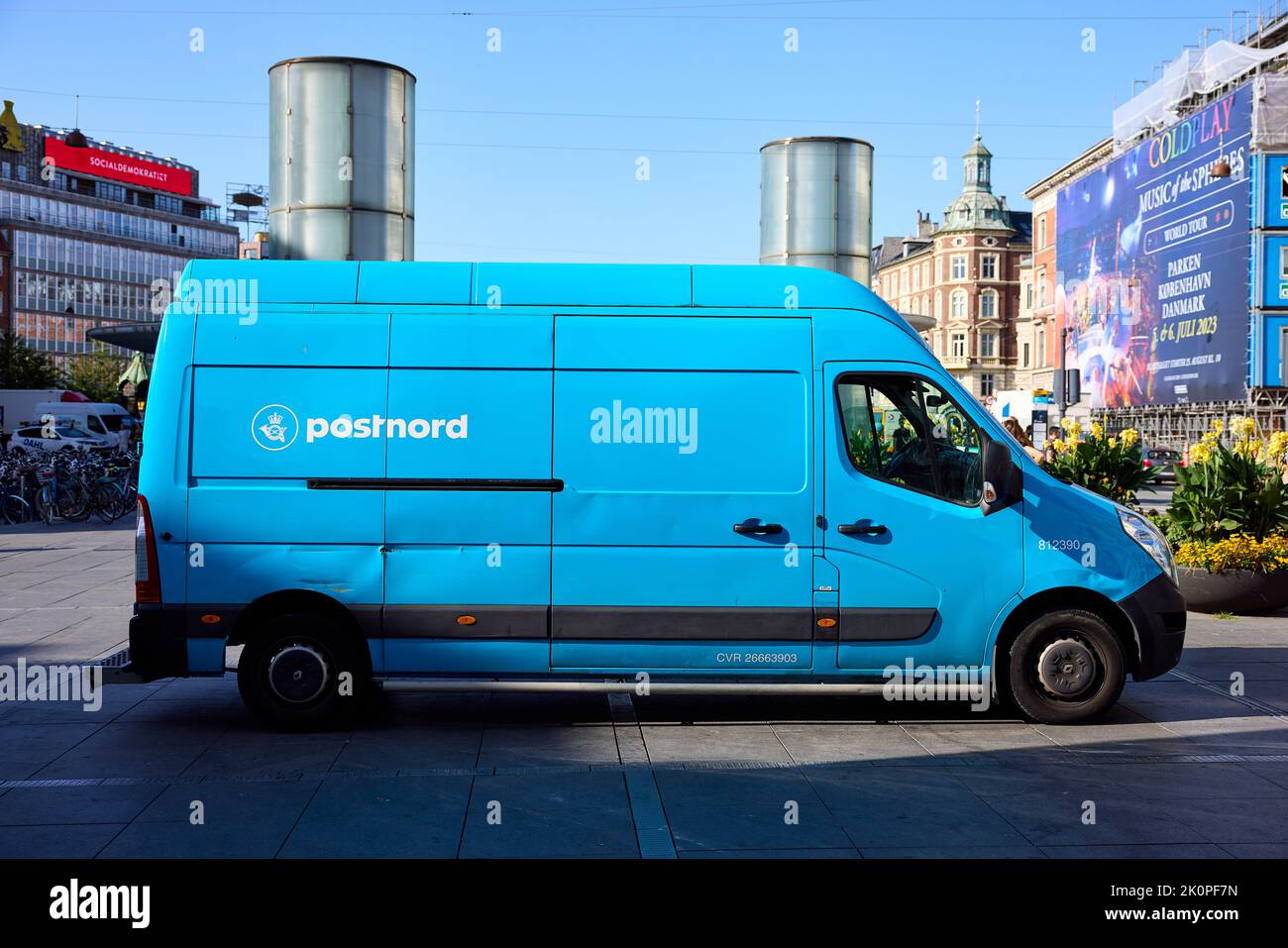 Postnord car (mail delivery car); Nørreport, Copenhagen, Denmark Stock ...