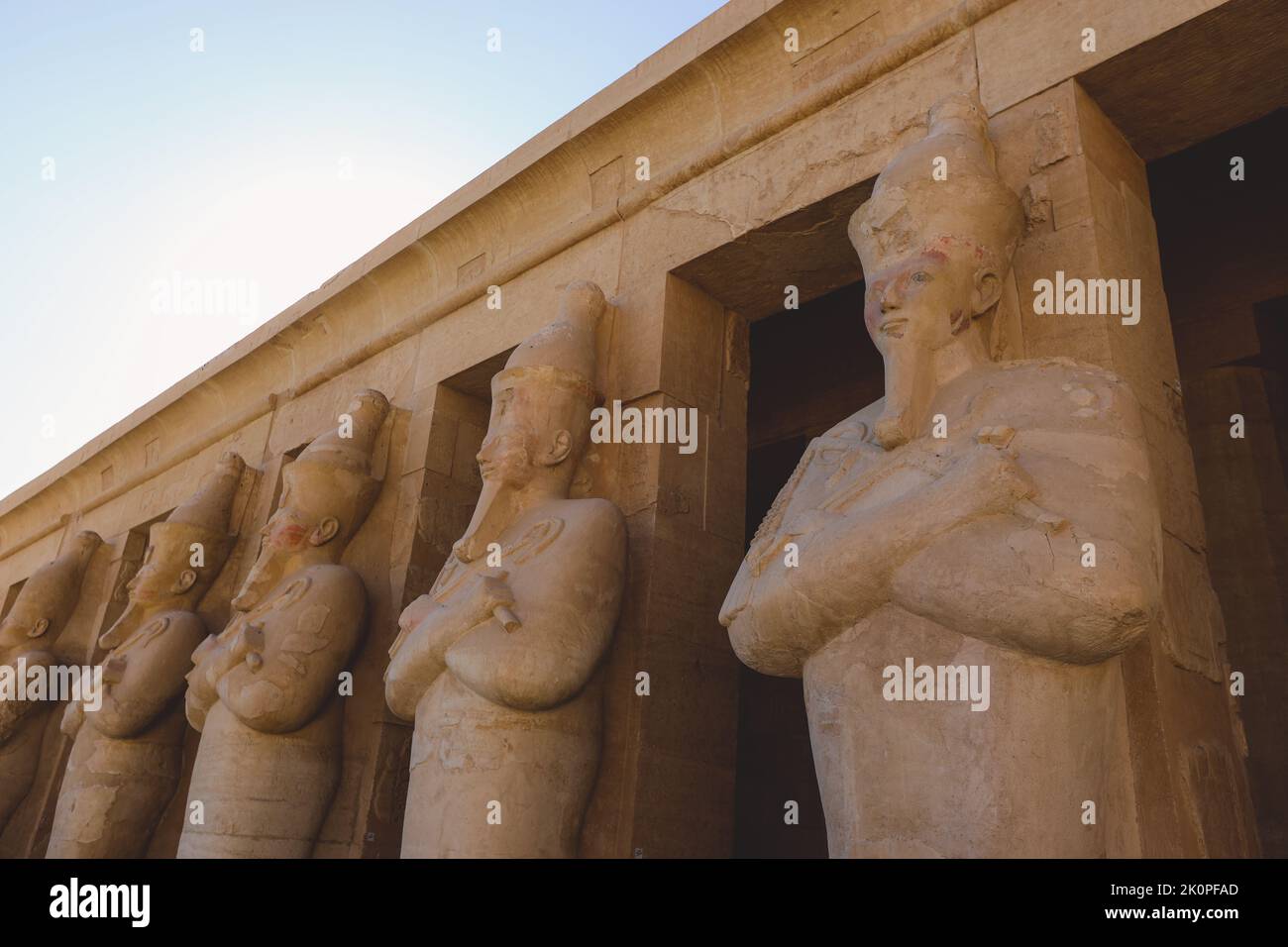 Ancient Egyptian God Statues in the Mortuary Temple of Hatshepsut near ...