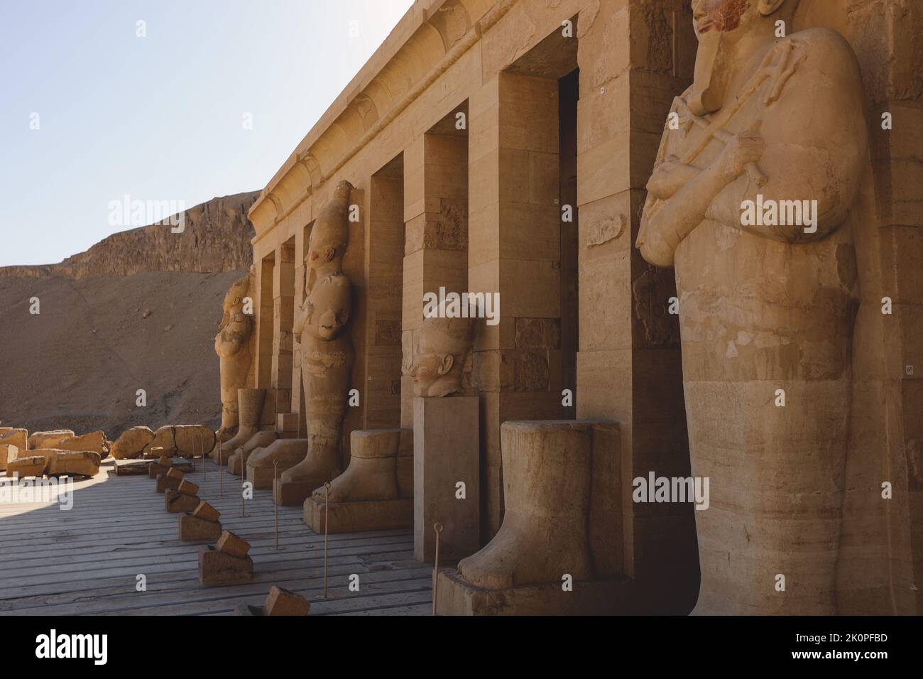 Ancient Egyptian God Statues in the Mortuary Temple of Hatshepsut near ...