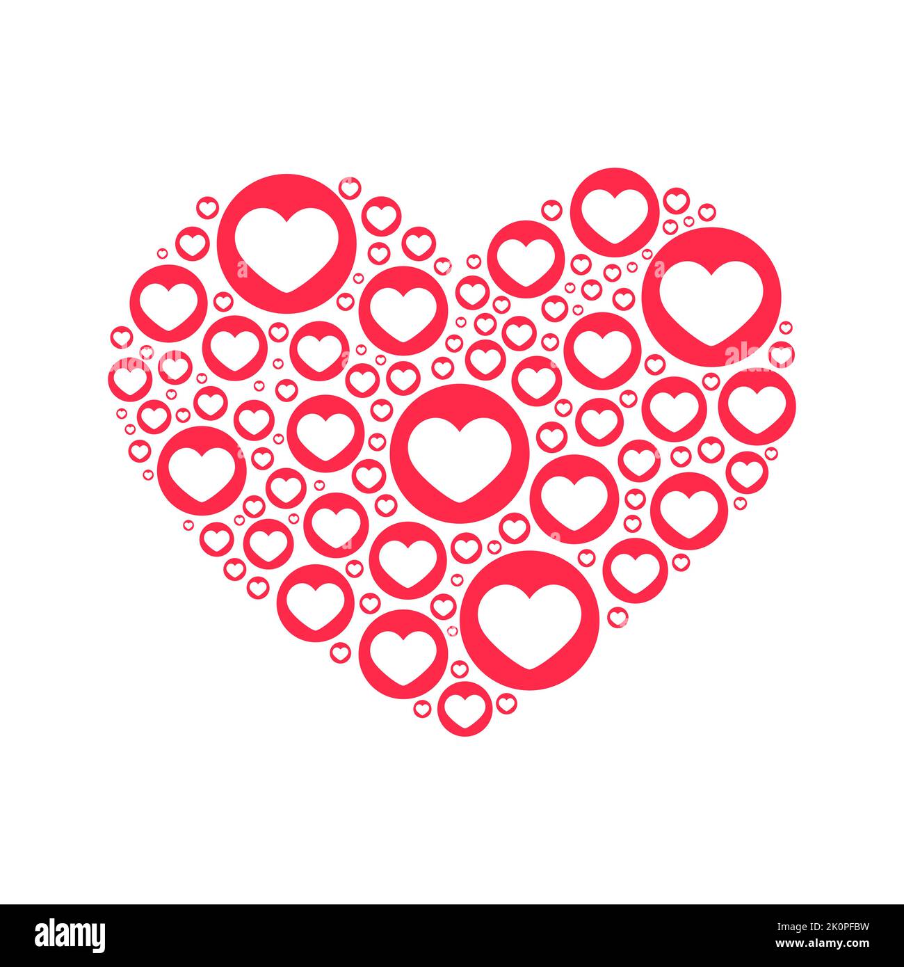Likes in shape of heart. Red like icons forming heart. Vector ...