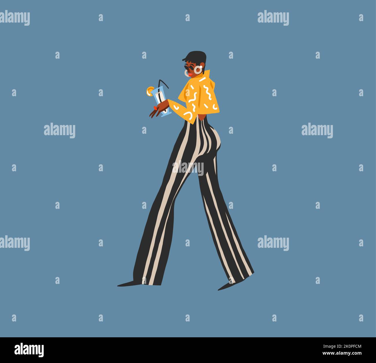 Hand drawn vector abstract modern graphic illustration art character of ...