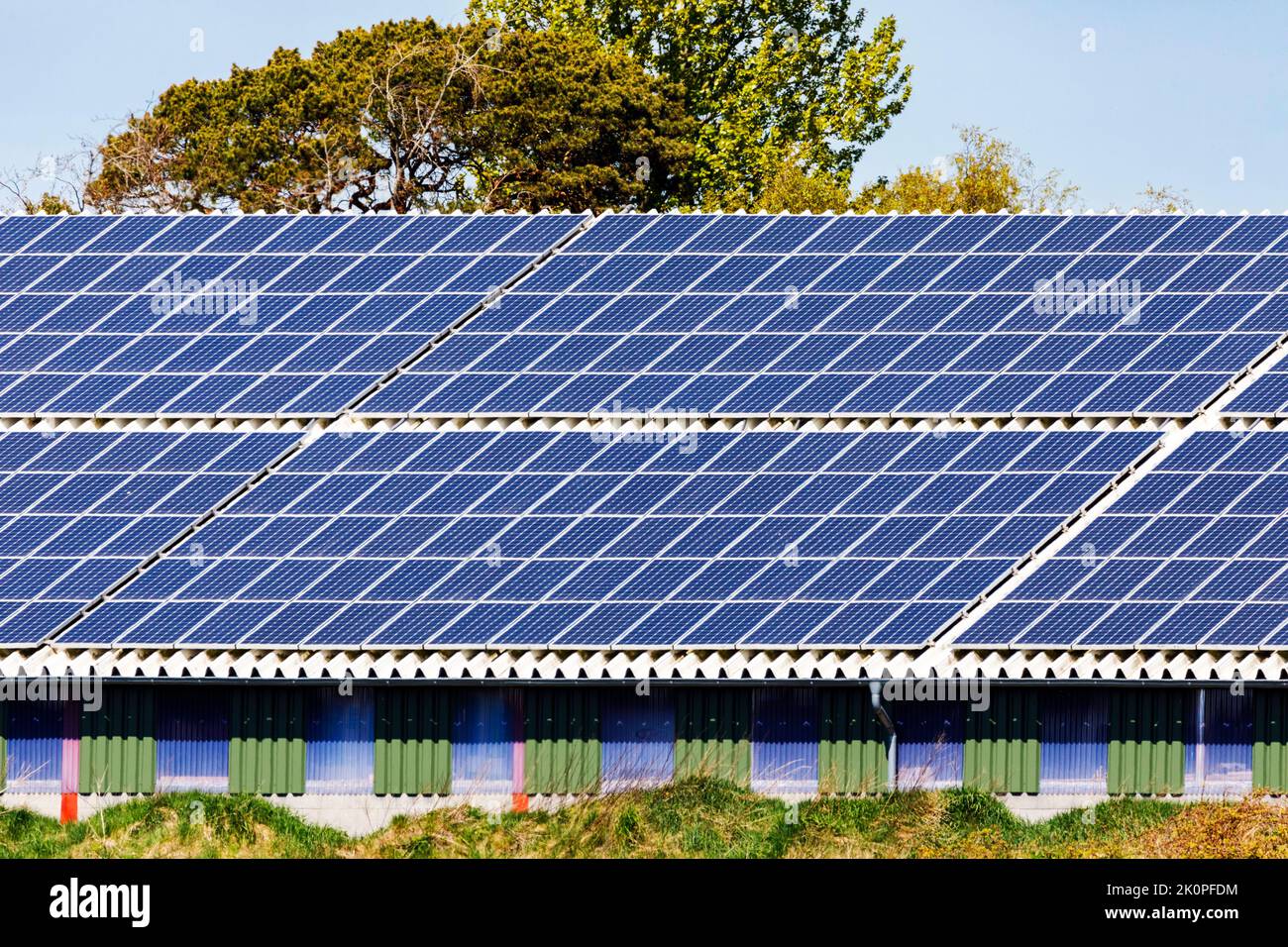Barn with photovoltaic system, farm in Dithmarschen Stock Photo - Alamy