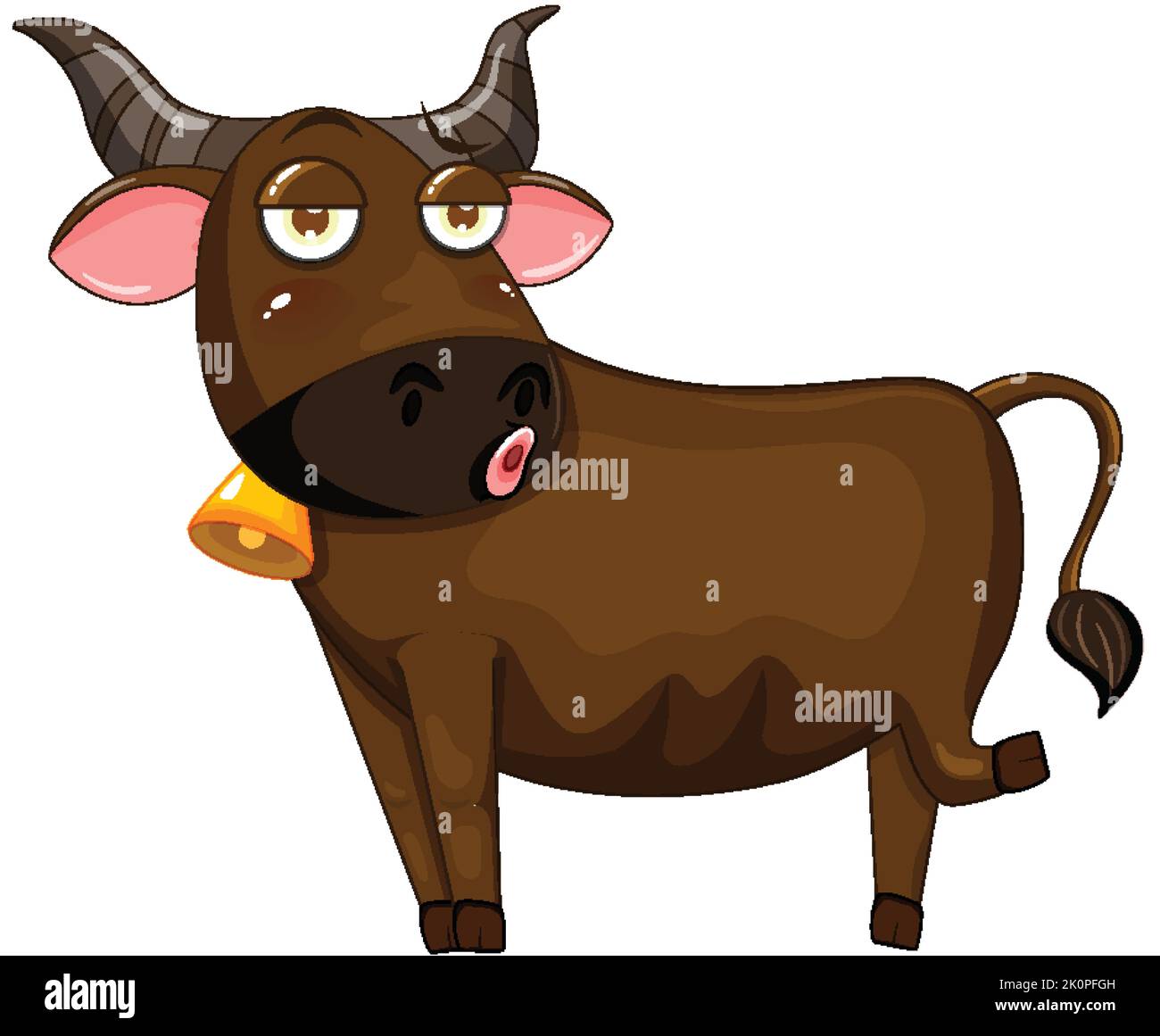 Brown cow cartoon character illustration Stock Vector Image & Art - Alamy