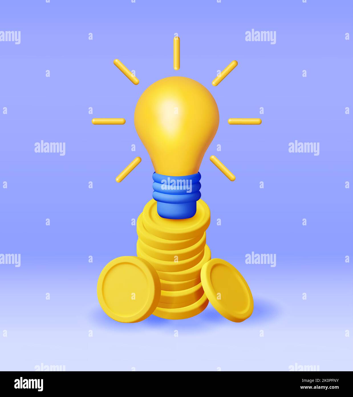 3D Light Bulb with Golden Coins Stock Vector Image & Art - Alamy