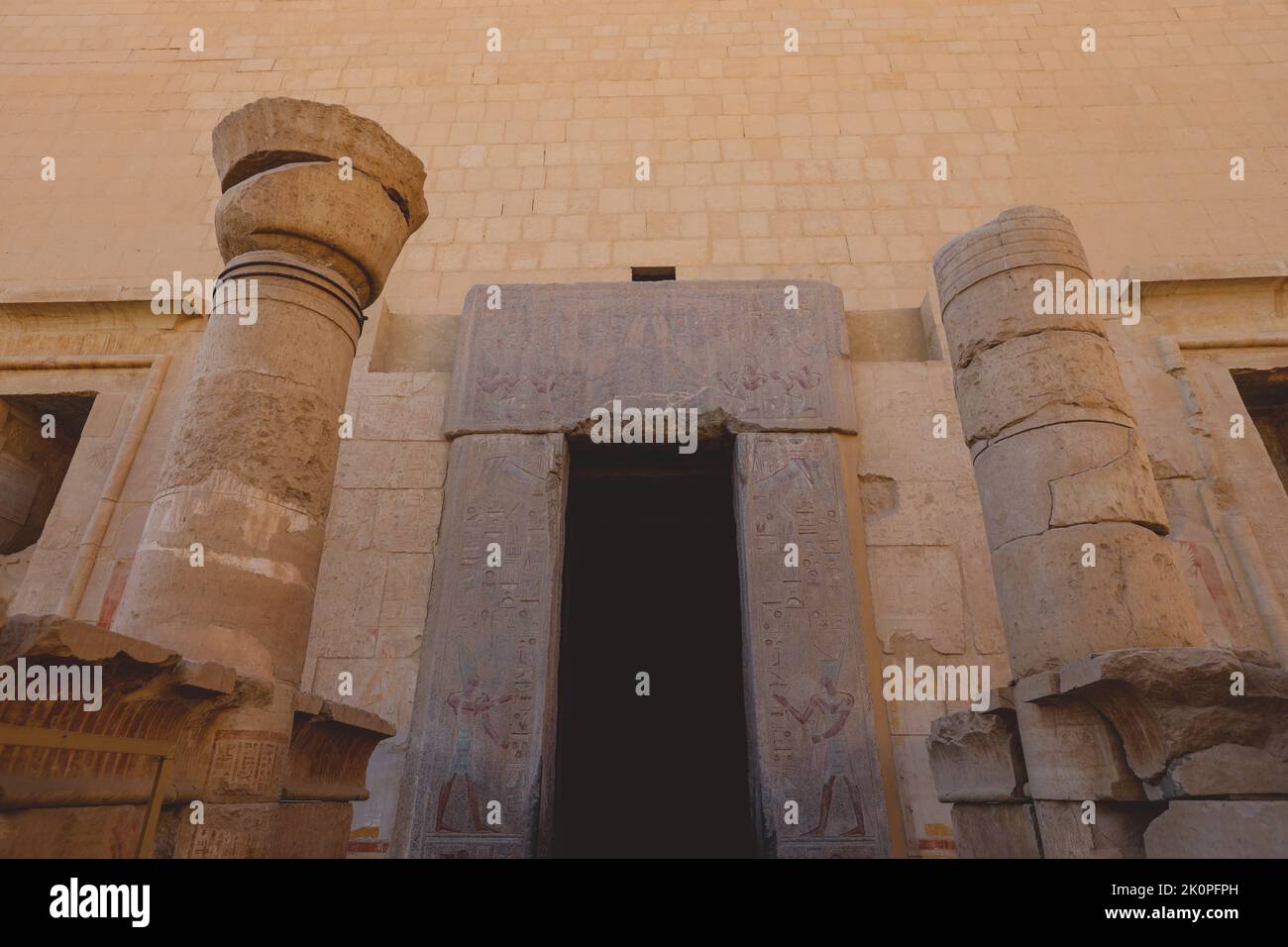 Interior View to an Ancient Columns and Walls of the Mortuary Temple of ...