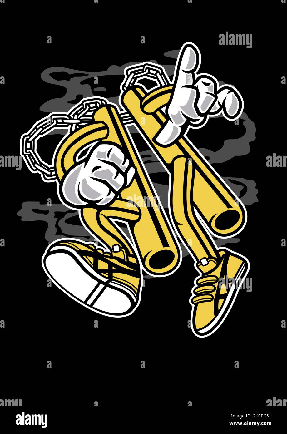 Double stick cartoon character. Perfect as a sticker Stock Vector Image ...