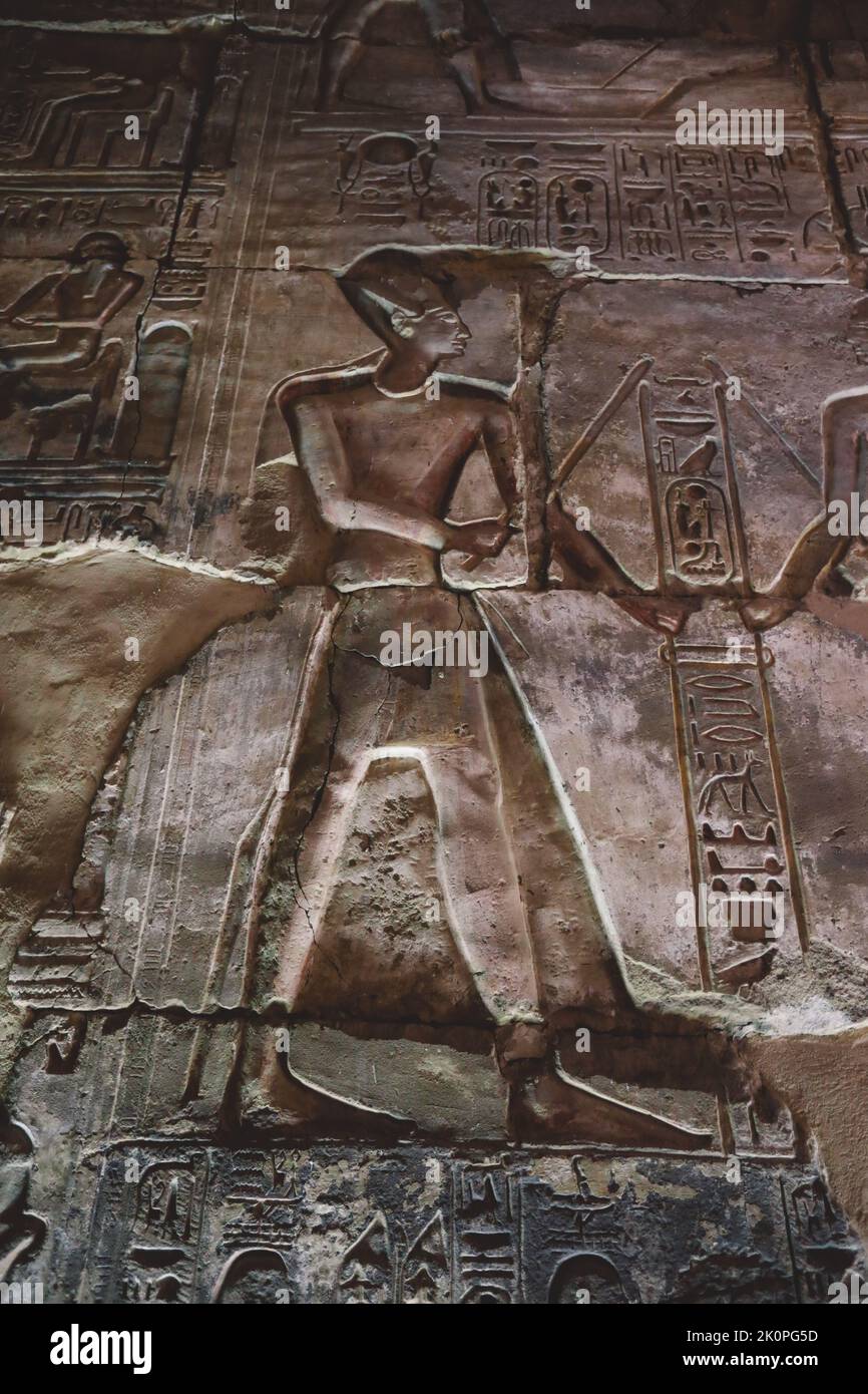 Ancient Egyptian Drawing on the Walls of the temple of Seti I also ...