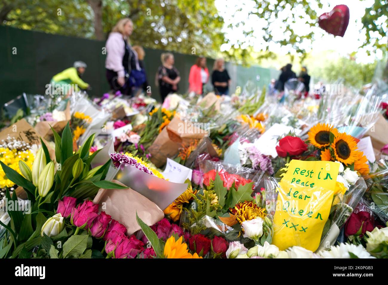 Floral tributes in Green Park, central London, following the death of ...