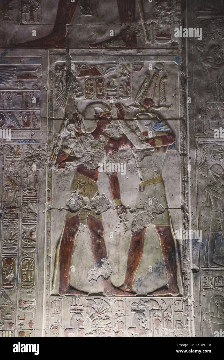 Ancient Egyptian Drawing on the Walls of the temple of Seti I also ...