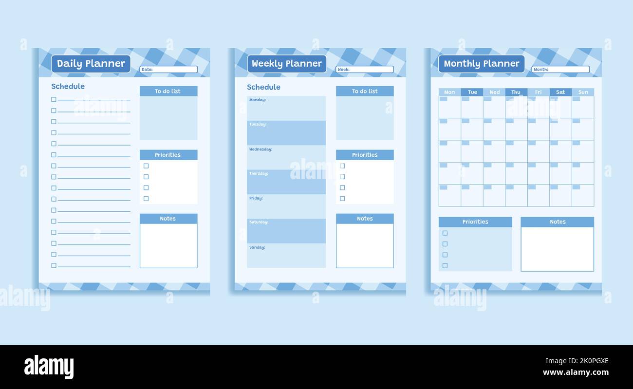 A set of minimalistic daily, weekly, and monthly planner templated with ...