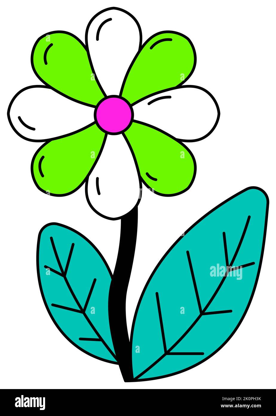 Blooming flower, drawing of botany flora vector Stock Vector Image ...