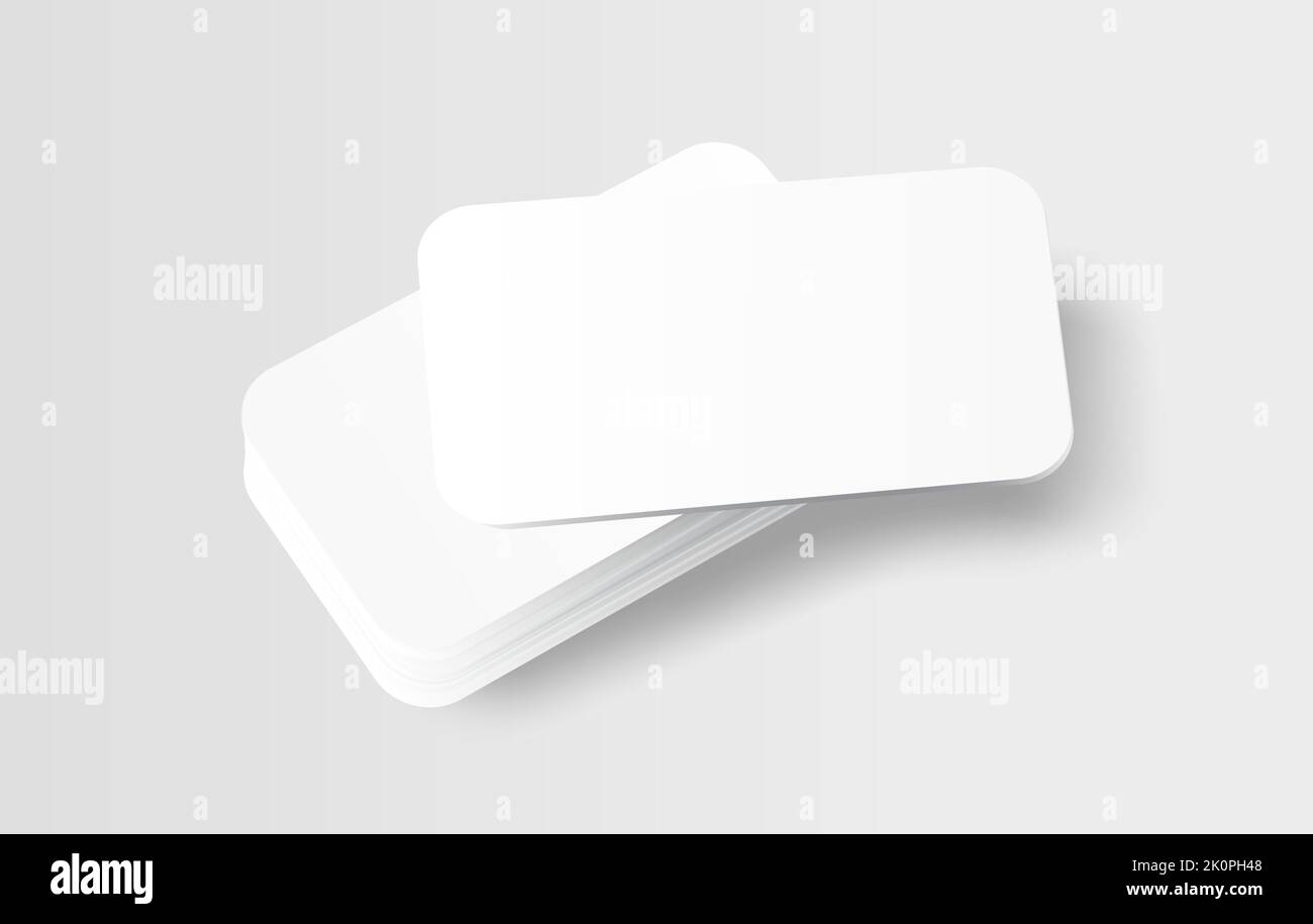 Business Card Realistic White Stack Blank Mockup Template Presentation ...