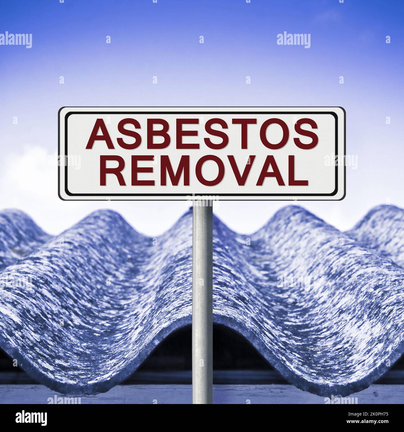Asbestos removal concept image with text written on a placard Stock ...