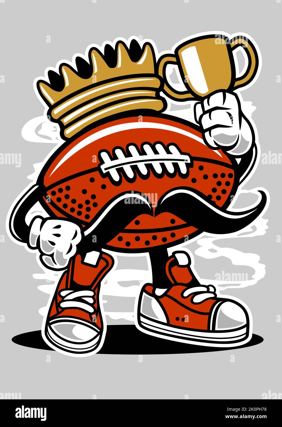 Football king cartoon character. Perfect as a sticker Stock Vector ...