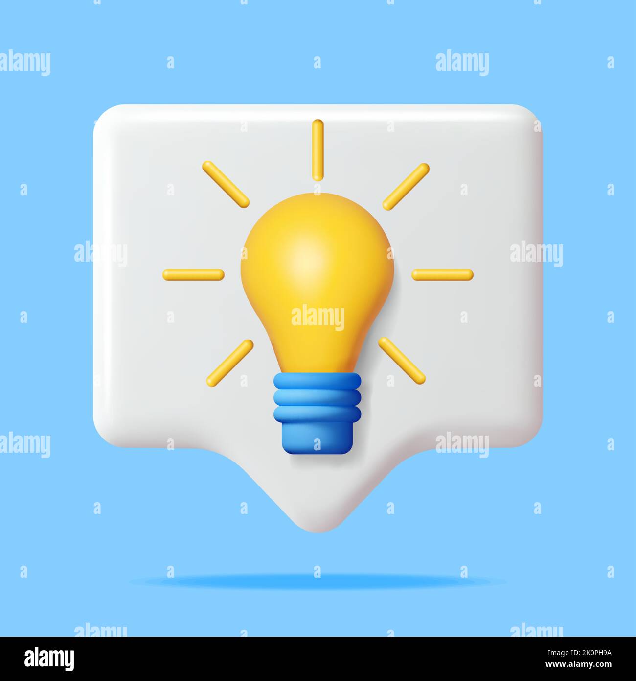 3D Light Bulb in Speech Bubble Stock Vector Image & Art - Alamy