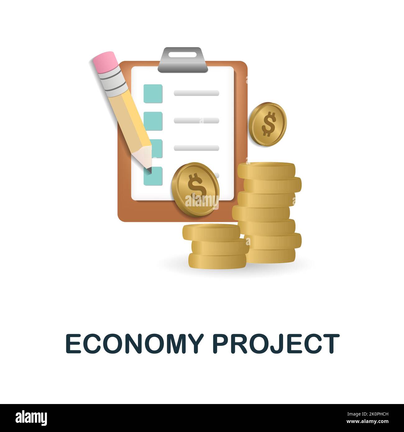 Economy Project icon. 3d illustration from business training collection ...