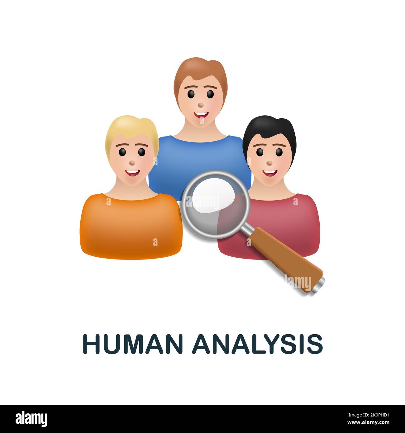 Human Analysis icon. 3d illustration from business training collection ...