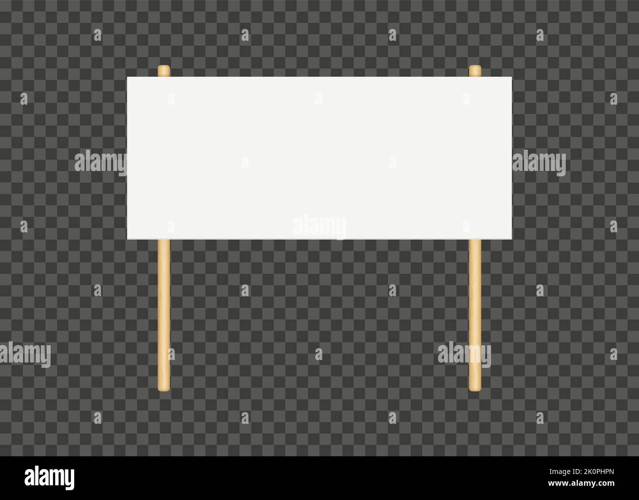 Picket banner frame. Blank demonstration banner mock up. Empty protest ...