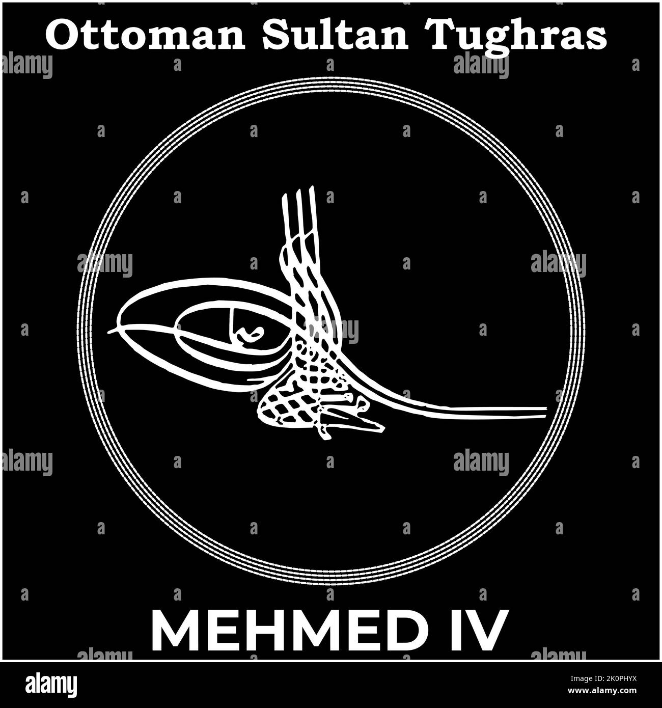 Vector image with Tughra signature of Ottoman Nineteenth Sultan Mehmed ...