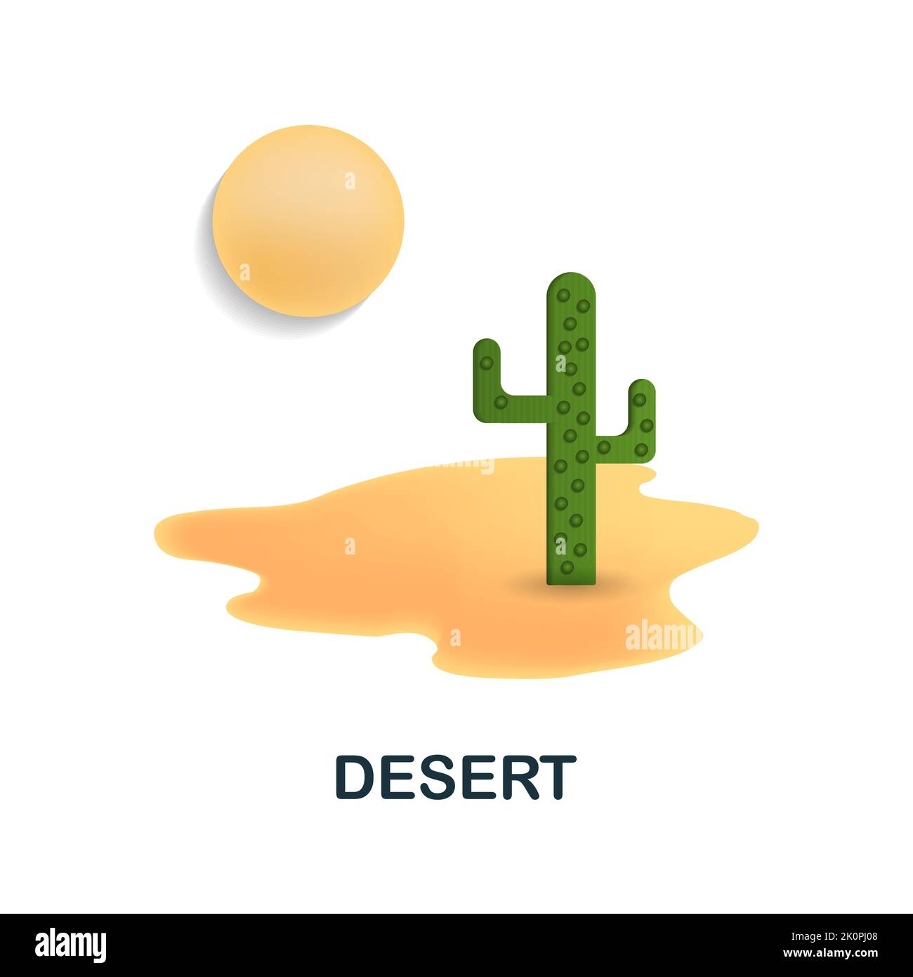 Desert icon. 3d illustration from climate change collection. Creative ...