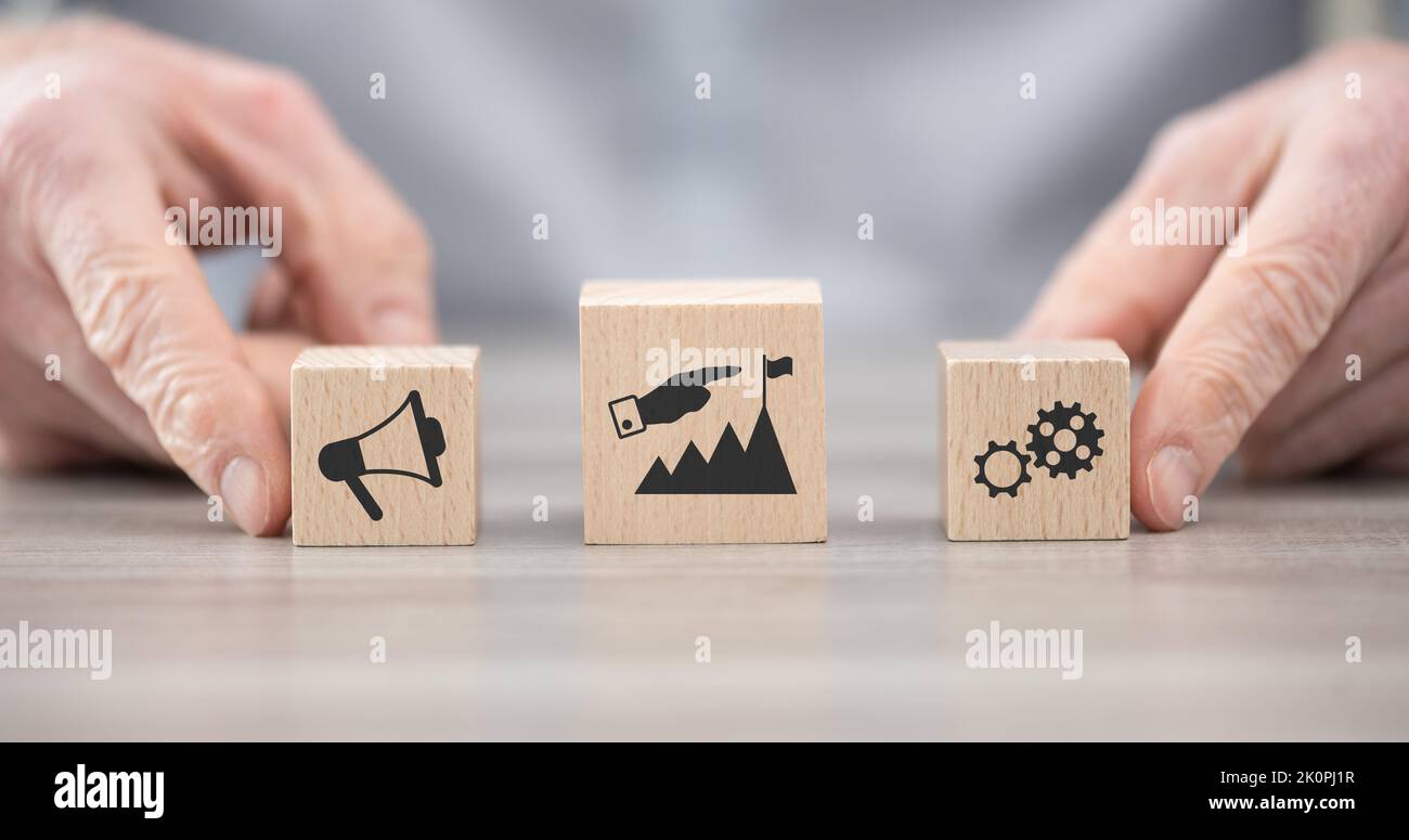 Wooden blocks with symbol of coaching concept Stock Photo - Alamy
