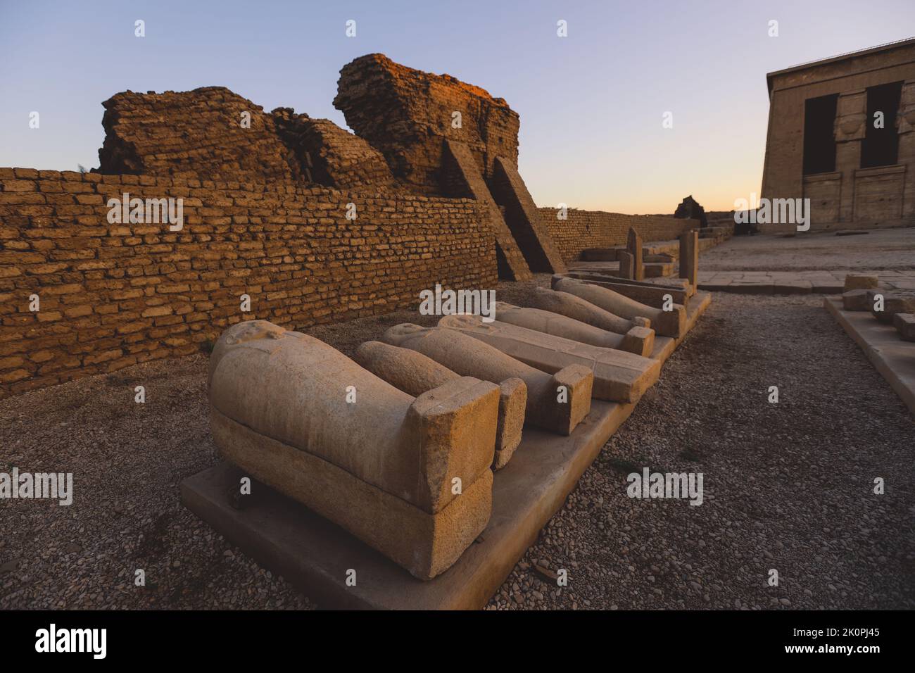 Outdoor View to an Ancient Egyptian Dendera Temple complex in south ...