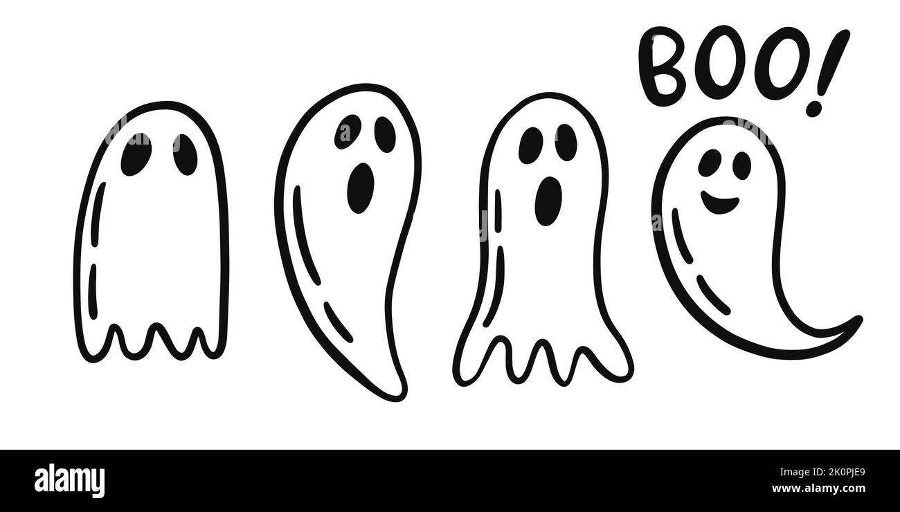 Halloween Ghost Shapes Set Stock Vector Image & Art - Alamy