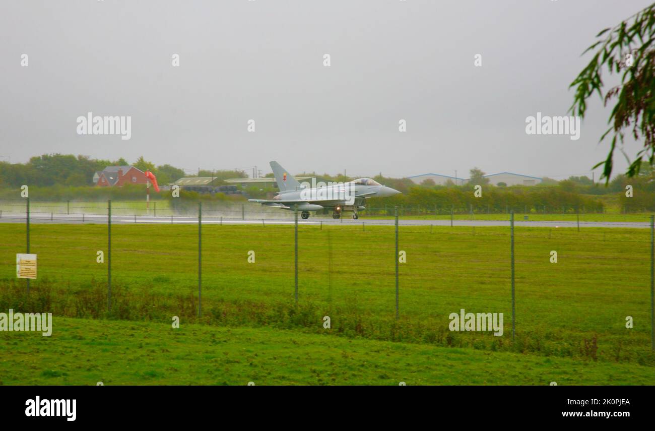 A fighter jet taking off from Warton Aerodrome, Warton, Preston ...