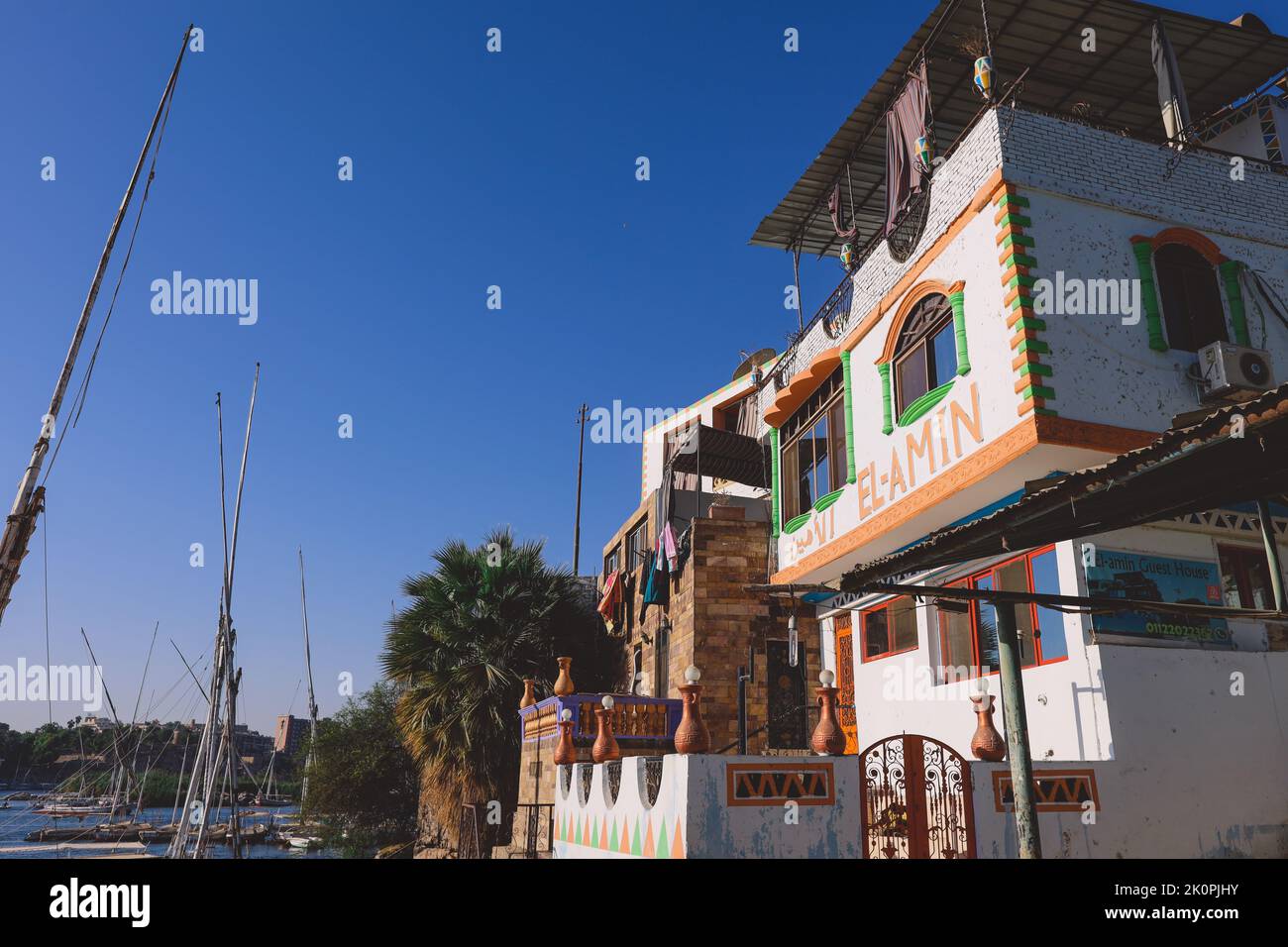 Egyptian Local Building in Aswan city, Egypt Stock Photo - Alamy