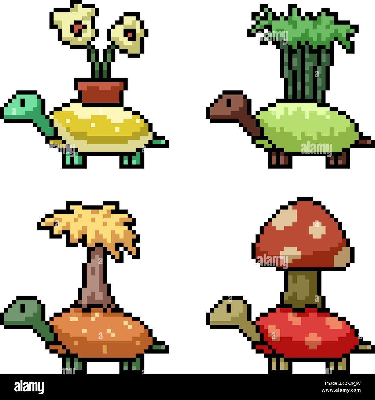 pixel art of fantasy plant turtle Stock Vector Image & Art - Alamy