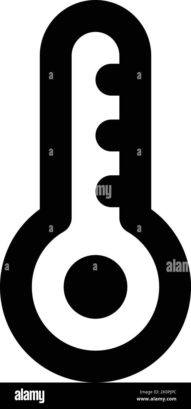 A simple black thermometer icon on white background Stock Vector Image ...