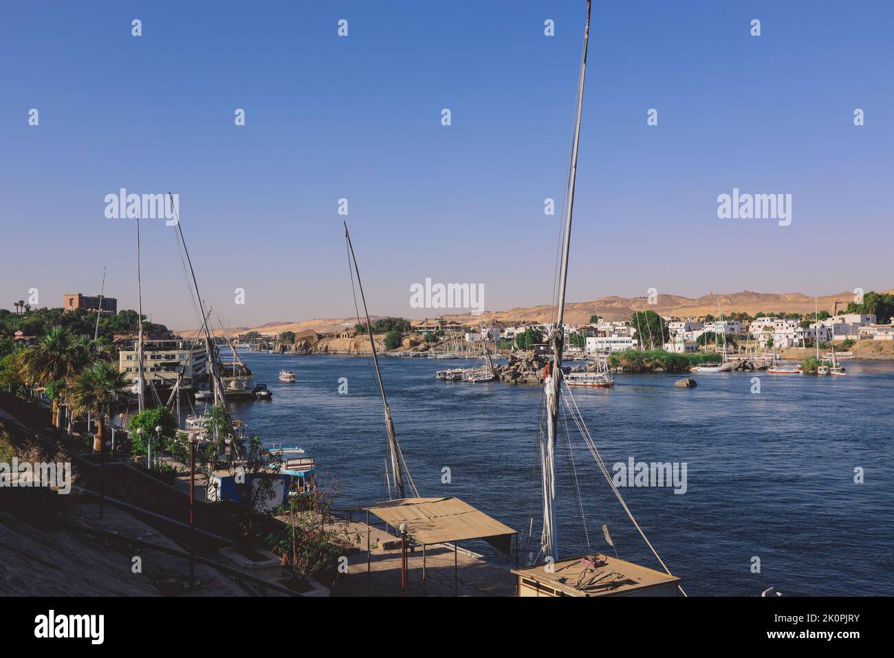 Aswan, Egypt - November 15, 2020: View to the Nile River Panoramic View ...